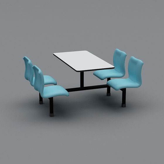 Sleek Conference Table and Chair Set 3D model