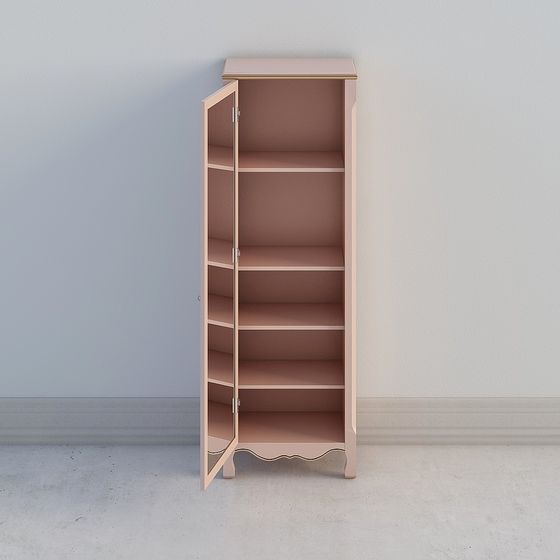 Elegant Blush Bookshelf 3D model for Modern Spaces