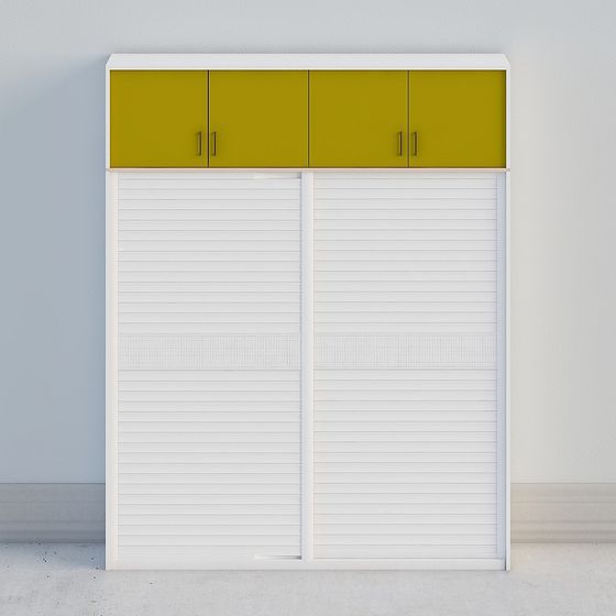 Modern Minimalist Sliding Wardrobe 3D model