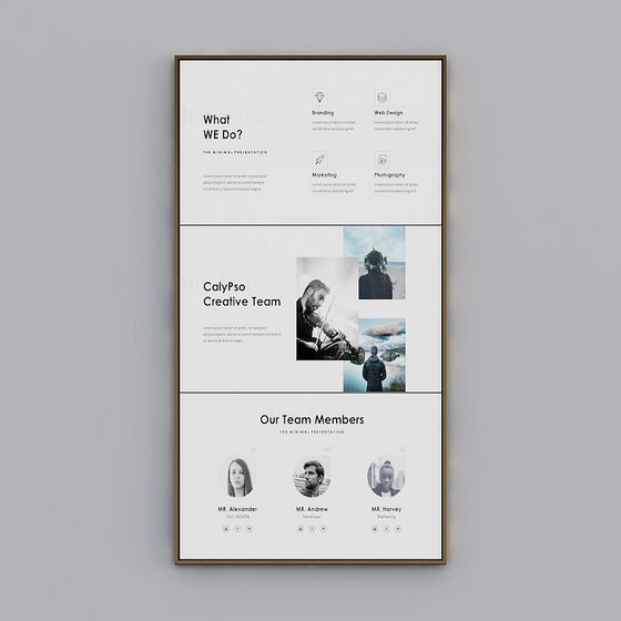 Minimal Presentation 3D Model for Creative Projects