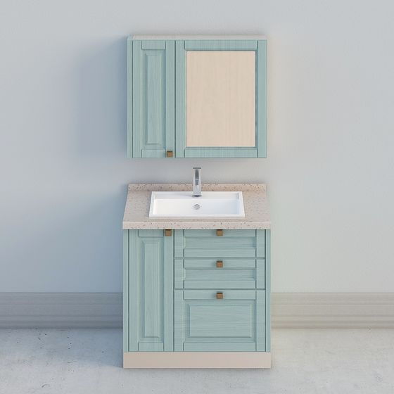 Elegant Low-Poly Bathroom Vanity 3D model