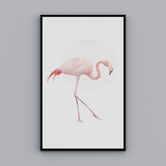 Elegant Low Poly Flamingo 3D Model