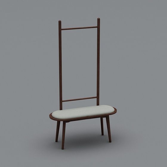 Urban Relax Chair 3D Model – Modern Wooden Frame