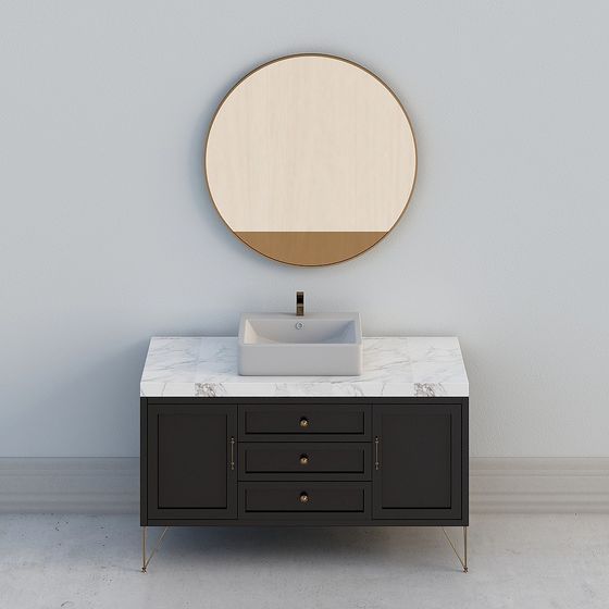 Elegant Low-Poly Bathroom Vanity 3D model