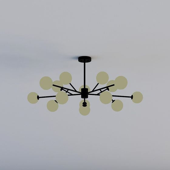 Sputnik Chandelier 3D model for Modern Interiors