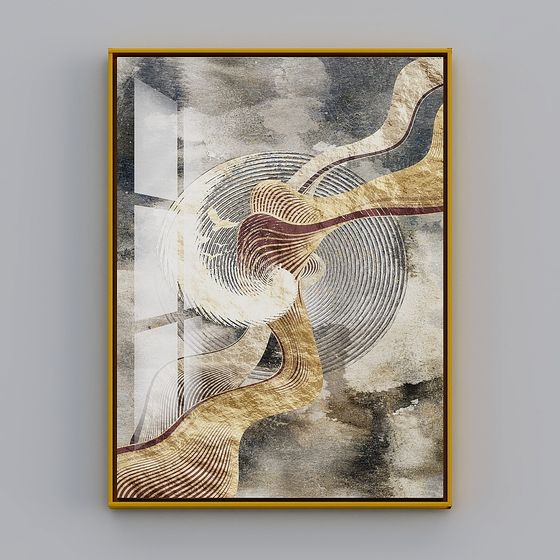 Flowing Colors Abstract Painting 3D model