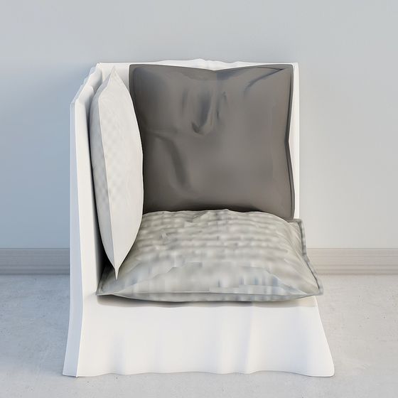 Streamlined Sofa 3D model for Modern Interiors