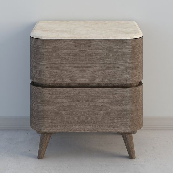 Elegant Modern Bedside Table 3D model