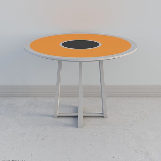 Earth Color Traditional Round Dining Table 3D Model – Free