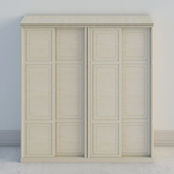 Elegant Low-Poly Wardrobe 3D model