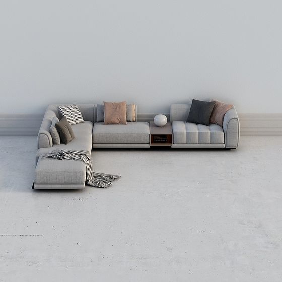 Modern Low-Poly Sofa 3D model for Creative Projects