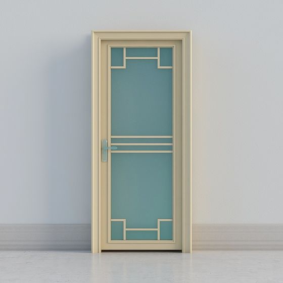 Charming Glass Door 3D model with Modern Elegance
