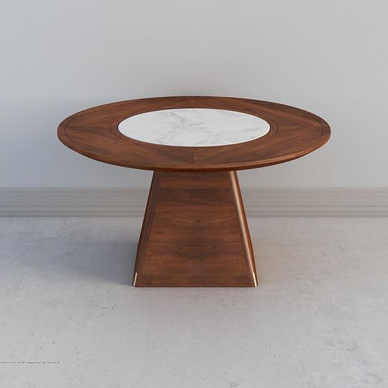 Elegant Low-Polygon Dining Table 3D model