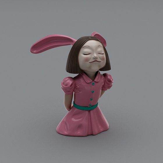 Charming Low-Poly 3D Bunny Girl Model