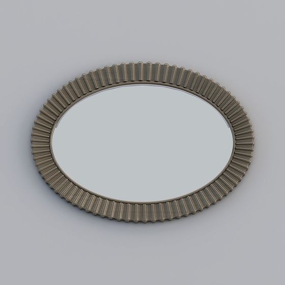 Sleek Oval Mirror 3D model for Stylish Spaces