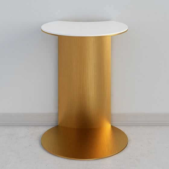 Elegant Gold Round Table 3D Model – Chic Interior Design