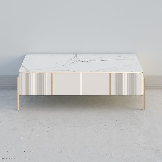 Elegant Marble TV Cabinet 3D model