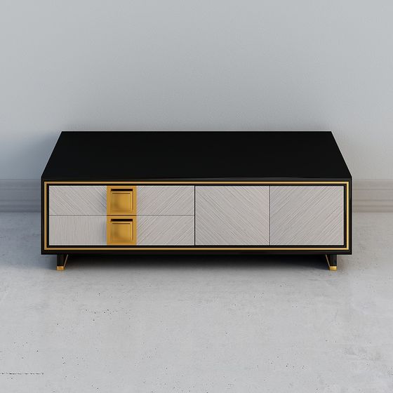 Stylish Low-Polygon TV Stand 3D model