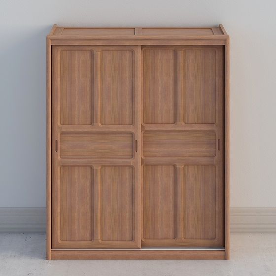Vintage Sliding Door Wardrobe 3D model