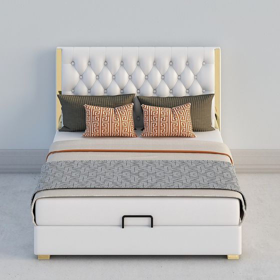 Elegant 3D Bed Model for Modern Home Design