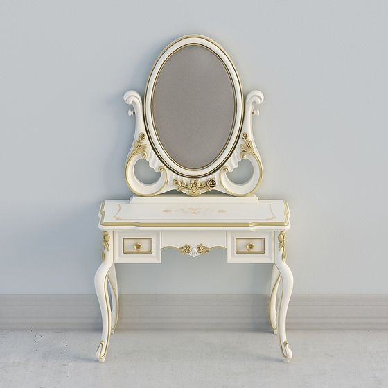 Elegant Classical Vanity Table 3D model