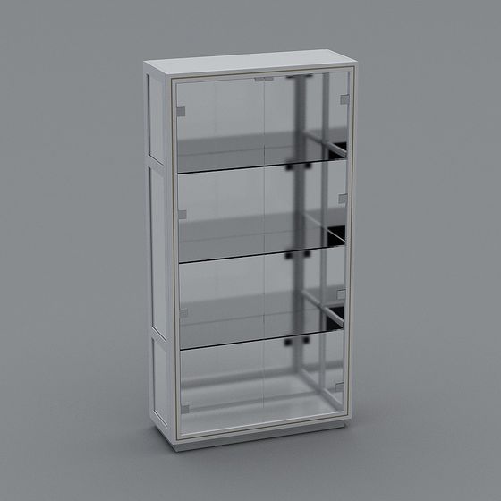 Elegant Glass Display Cabinet 3D model