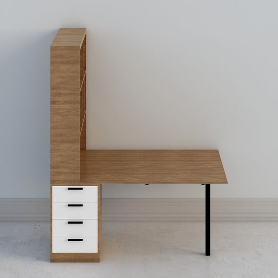 Modern L-Shaped Desk 3D model