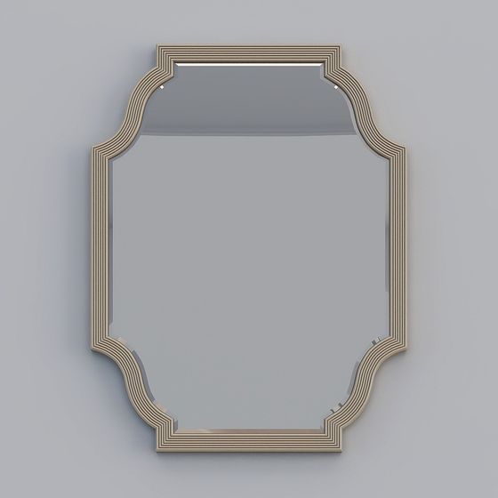 Elegant Low-Poly Mirror Frame 3D model