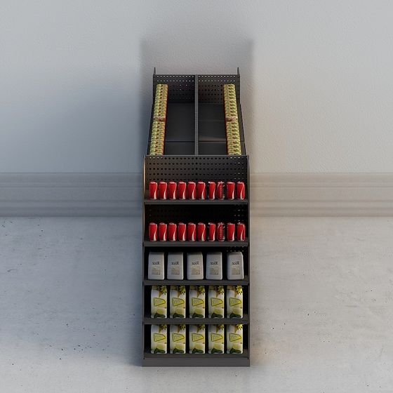 Stylish Low-Poly Display Shelf 3D model