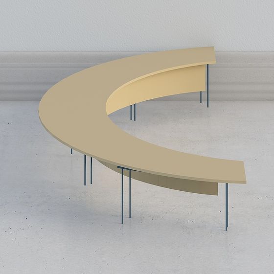 S-Shaped Table 3D model for Modern Aesthetics