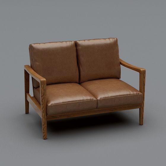 Stylish Low-Poly Sofa 3D model