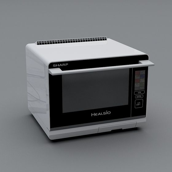 Sleek Low-Poly Microwave 3D Model for Modern Kitchens