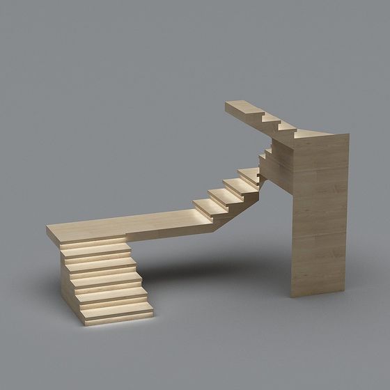 Unique Low-Poly Staircase 3D model for Modern Design