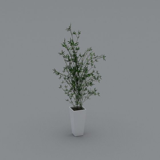 Vibrant Low-Poly Bamboo 3D model