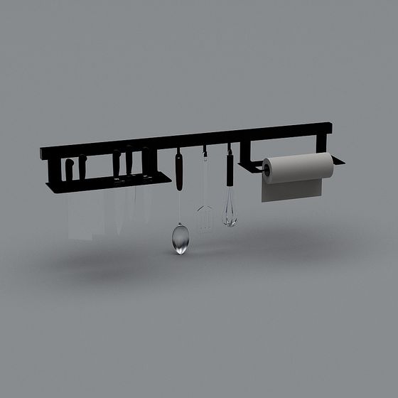 Minimalist Kitchen Rack 3D model