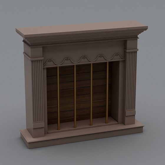 Classic Fireplace Mantel 3D model for Interior Design
