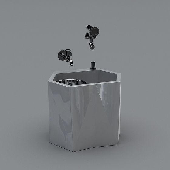 Geometric Sink 3D Model for Contemporary Design