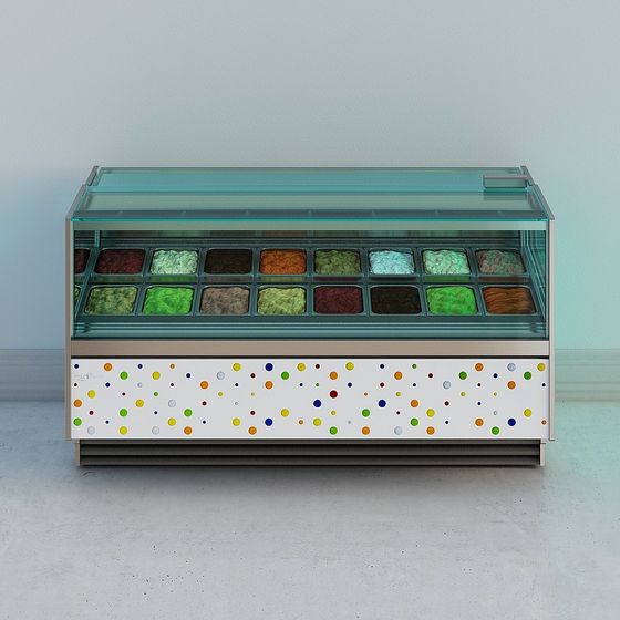 Colorful Ice Cream Display Case 3D model