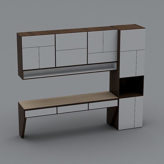 City Corner Bookshelf 3D model for Modern Spaces