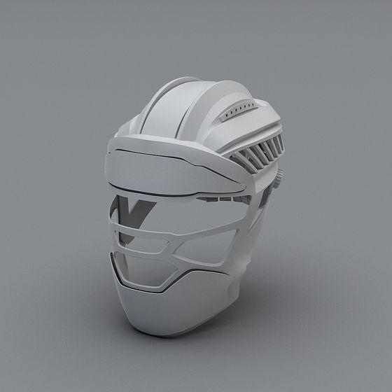Futuristic Low-Polygon Helmet 3D model
