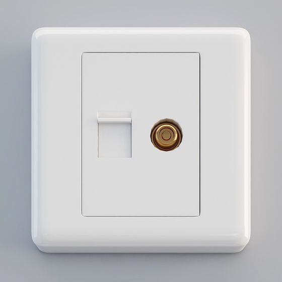 Elegant Low-Polygon Switch Socket 3D model