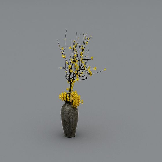 Spring Vase 3D model - Low Poly Design