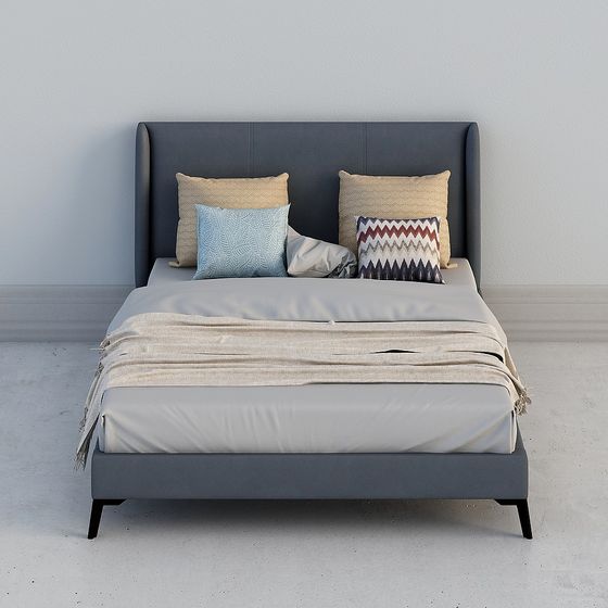 Modern Low-Poly Bed 3D model
