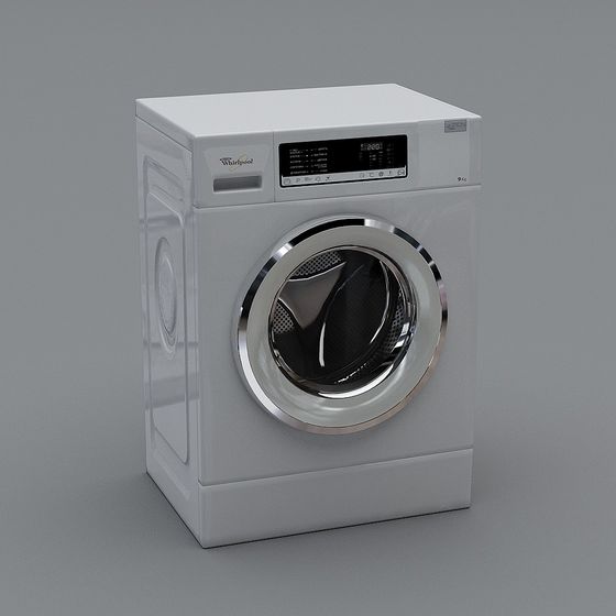 Detailed Whirlpool Washing Machine 3D model