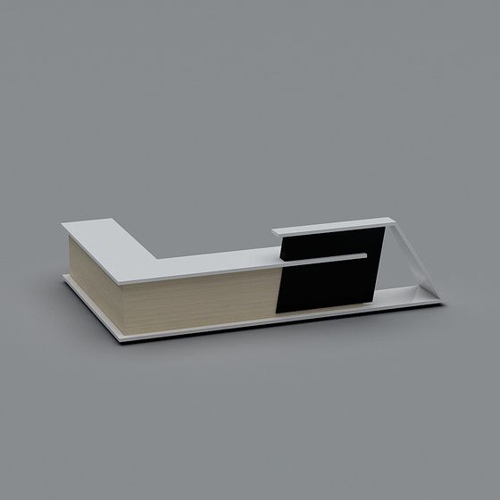 L-Shaped Reception Desk 3D Model