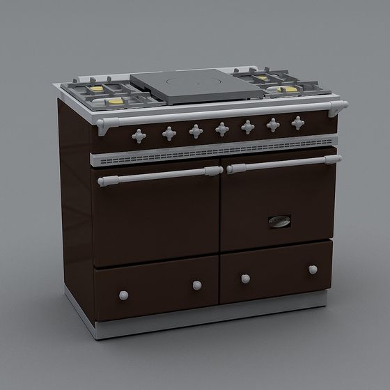 Vintage Style 3D Model Stove for Modern Kitchens