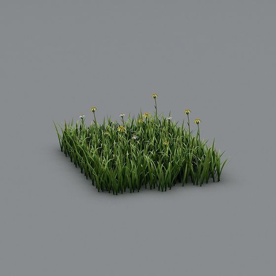 Low-Poly Grass and Daisy 3D model for Creative Projects