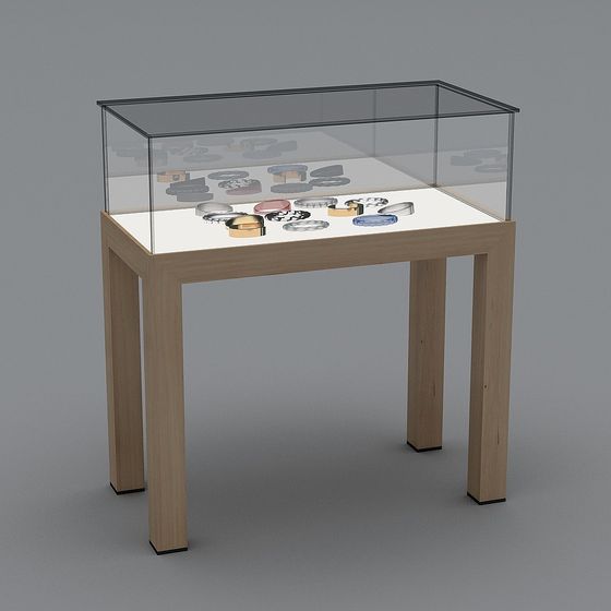 Chic Low-Poly Display Cabinet 3D model for Modern Interiors