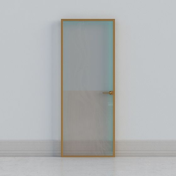 Elegant Glass Door 3D model for Modern Design