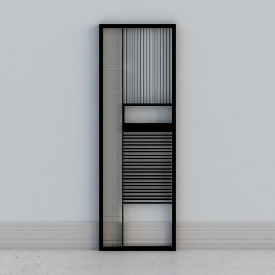 Abstract Low-Poly Glass Door Frame 3D model